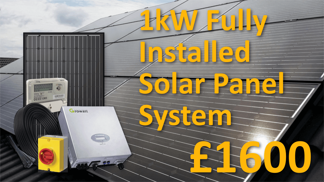 1kW Solar Panel System with Black Panels (x4)- Fully Installed and ...