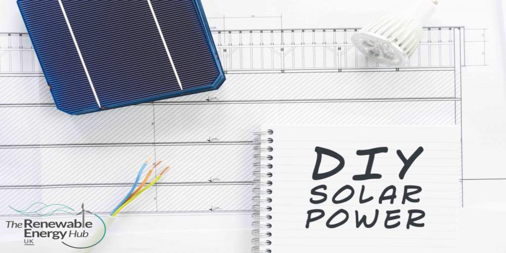 DIY Solar Panel text over an architectural drawing